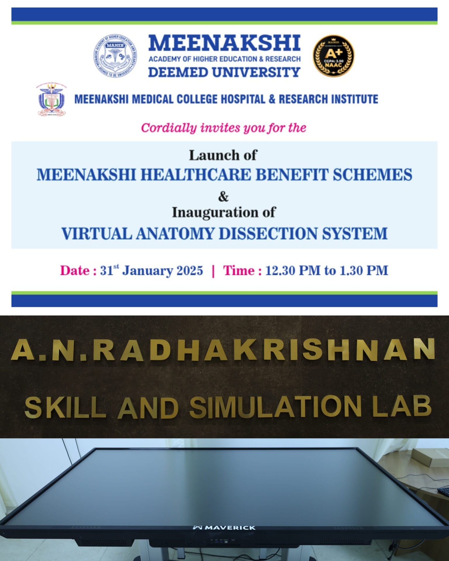 Inauguration of Virtual Anatomy Dissection System and launch of ...