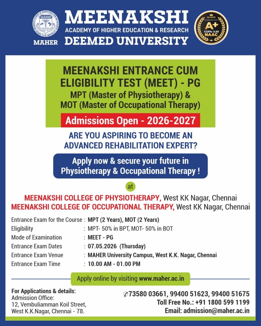 MAHER – Meenakshi Academy of Higher Education and Research